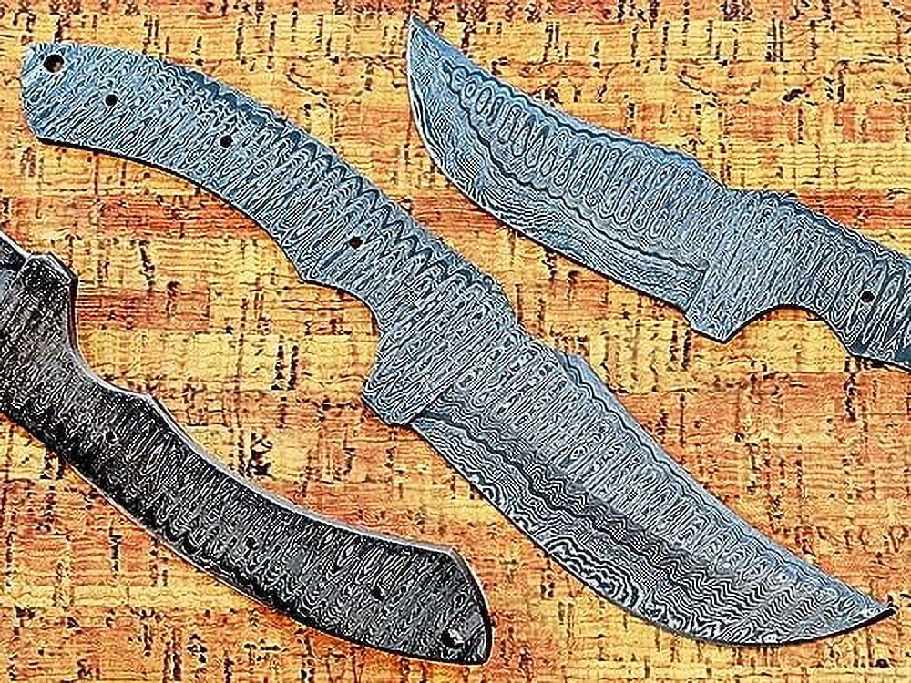 10 inches Long Hand Forged Ladder Pattern Damascus Steel Trailing Point ...