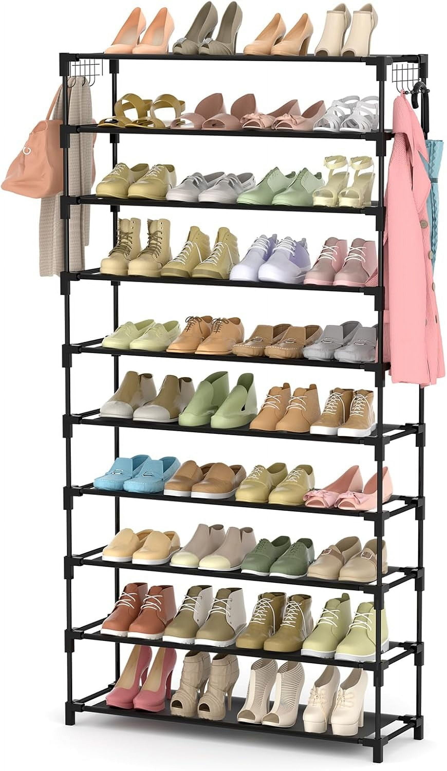 10-layer shoe rack, 50 pairs large capacity tall shoe rack, sturdy shoe ...