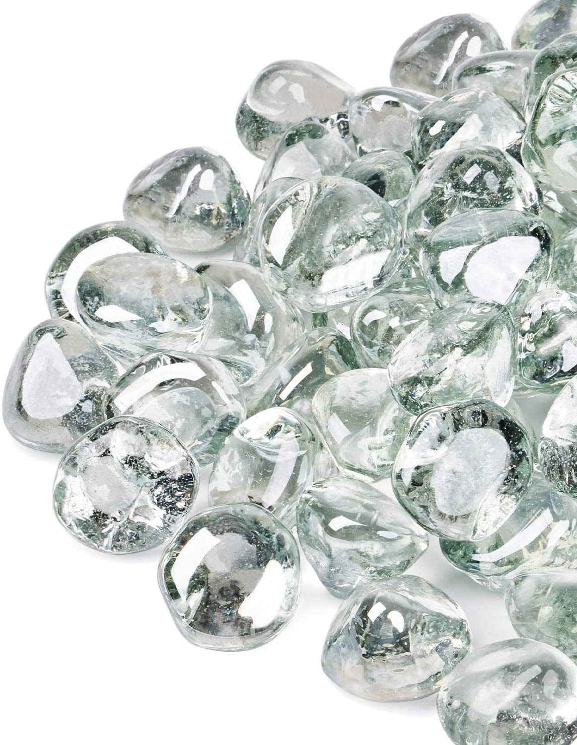 10 lb Reflective Fire Pit Glass Diamonds - Clear, for Propane Pit ...