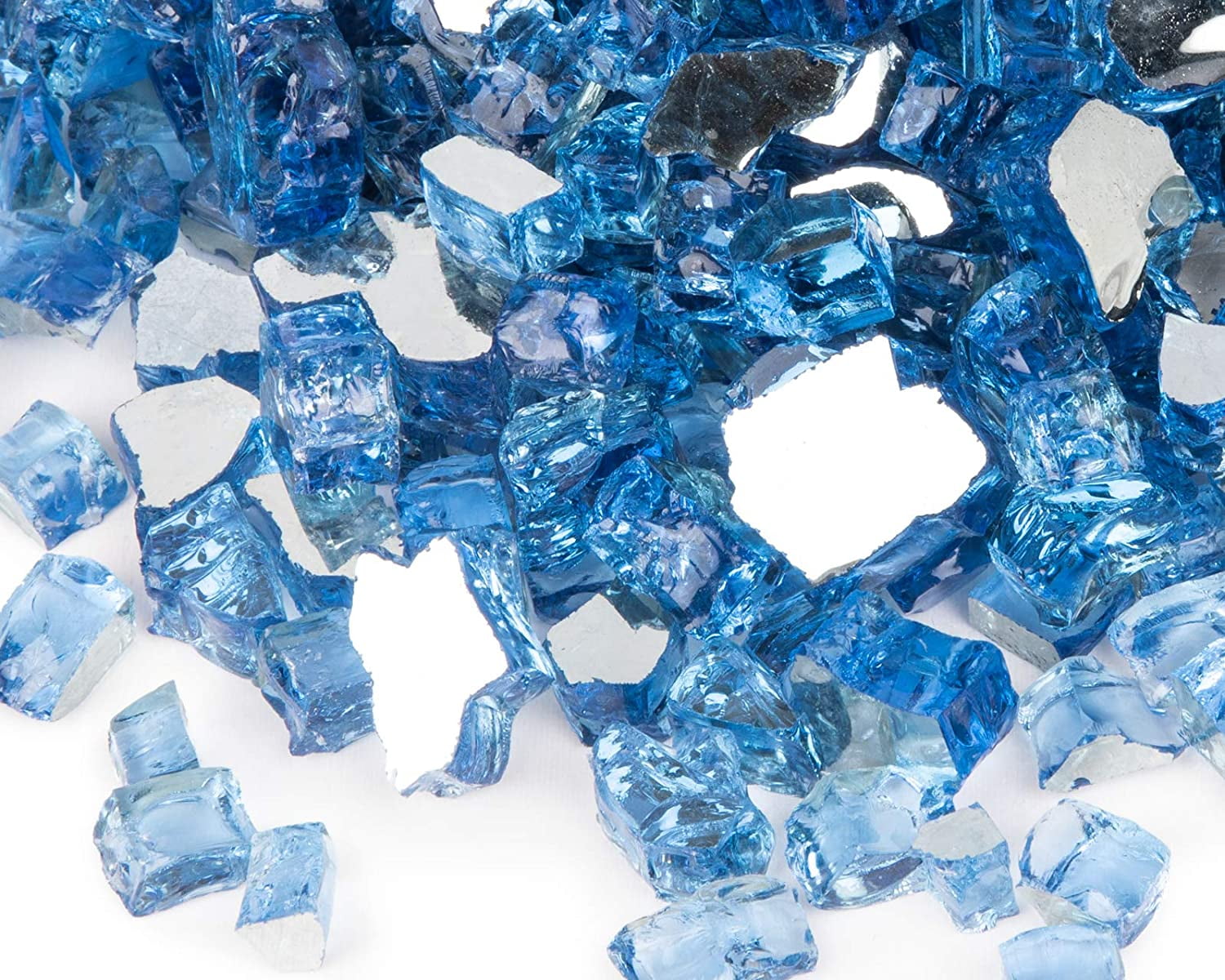 Gaspro Fire Glass 10 lb Reflective Fire Pit Glass Rocks 1/2 inch ...