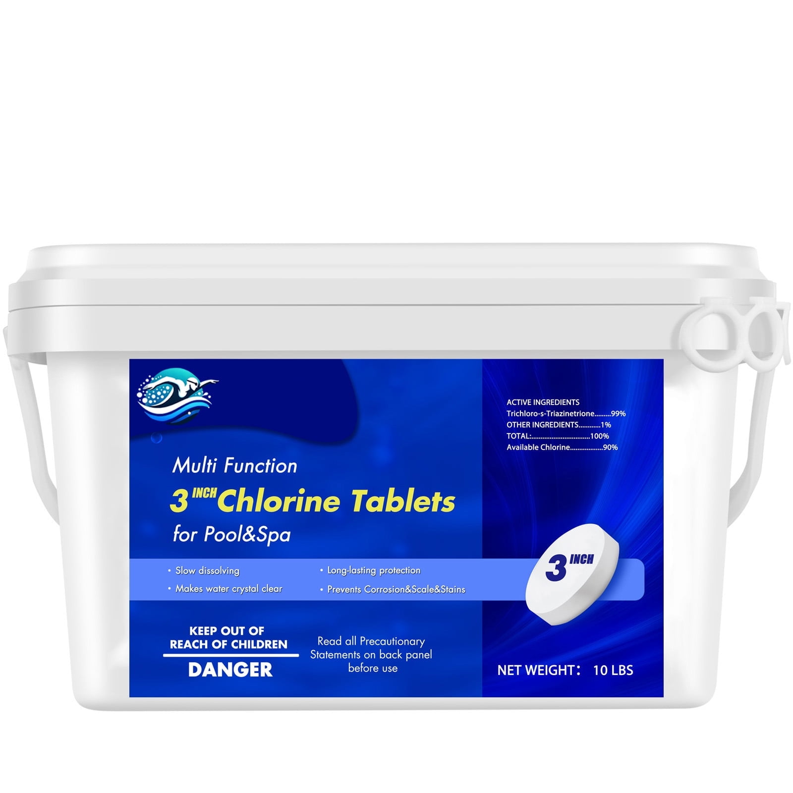 10 lbs 3 inch CHL0RINE TABLETS for Pool Inflatable Pools - Walmart.com