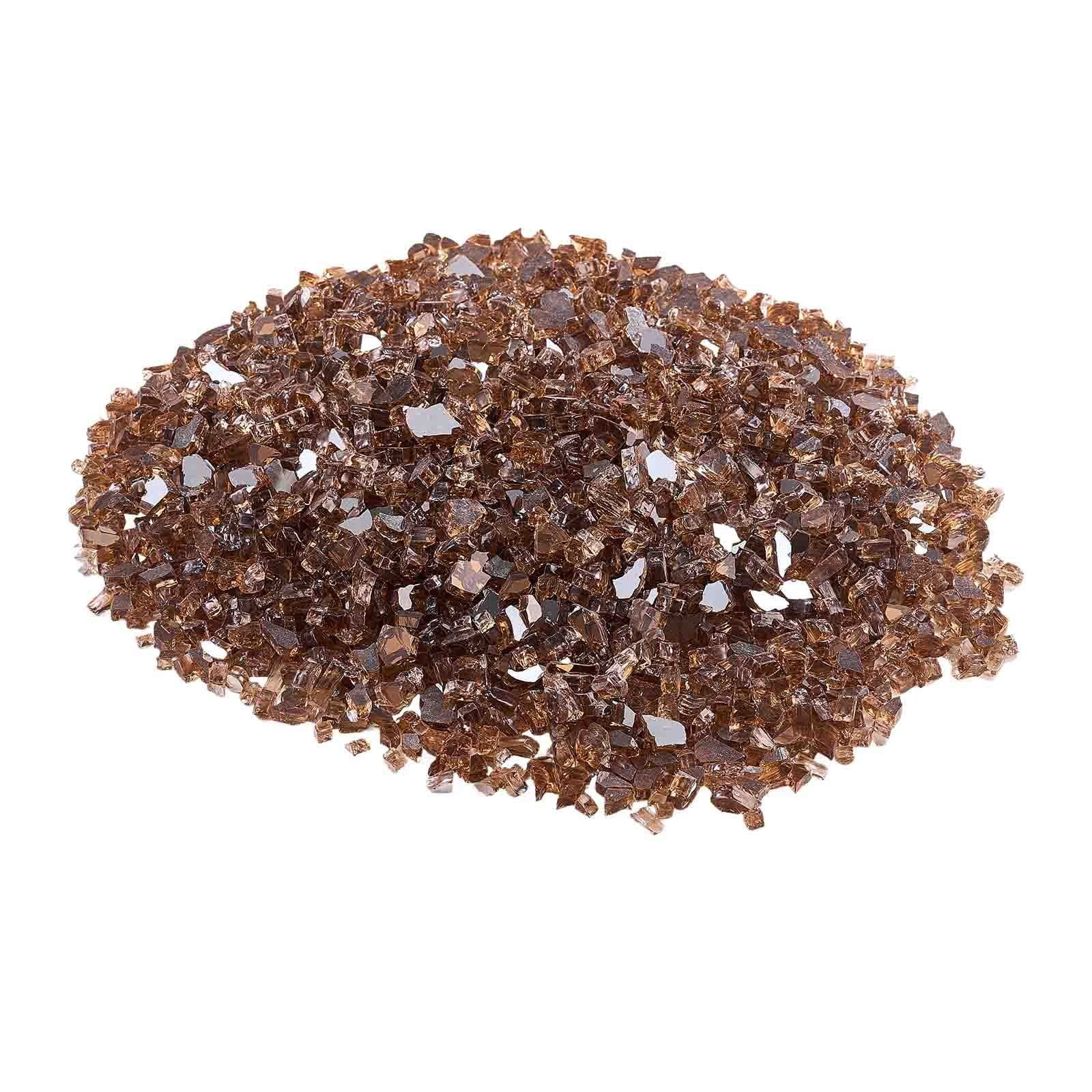 10 lbs Fire Glass Rocks, 1/4-Inch Reflective Glass Crystals for Fire ...