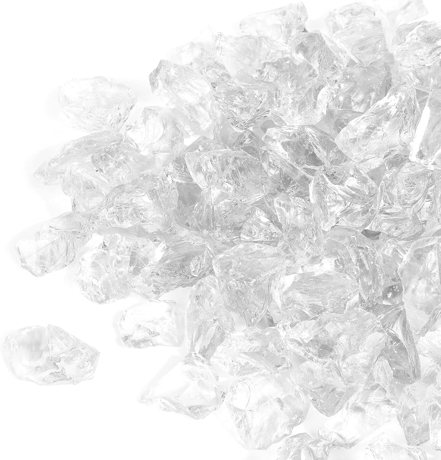 Gaspro 10 lbs Ice Clear Fire Glass for Propane Fire Pit, 1/2-Inch ...