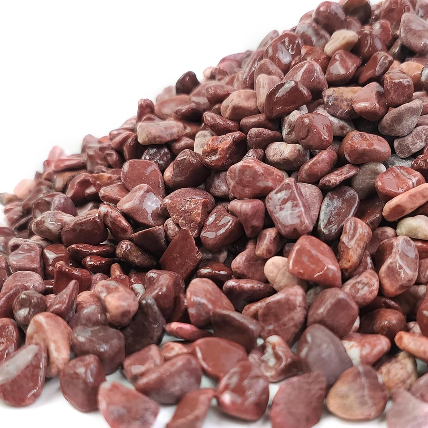10 lbs Pebbles for Plants, 3/8 Inch Pea Gravel Stones Decorative Red ...