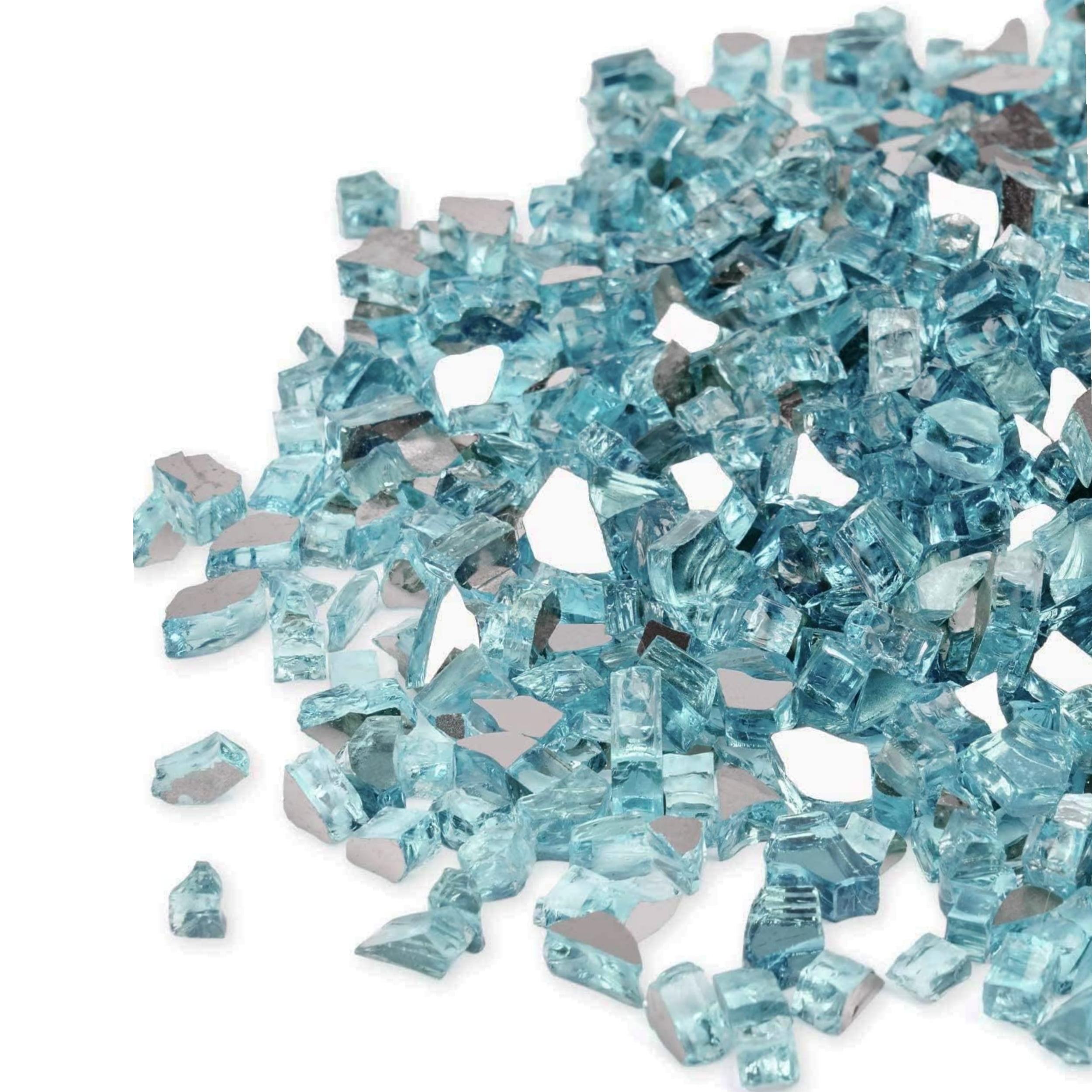 10 lbs Premium Reflective Fire Pit Glass Rocks, 1/2-Inch for Propane Fire Pit Table, Outdoor ...