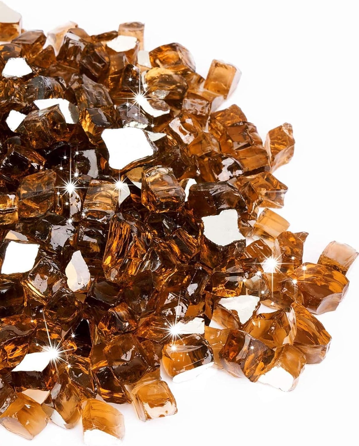 10 lbs Premium Reflective Fire Pit Glass Rocks, 1/2-Inch for Propane ...