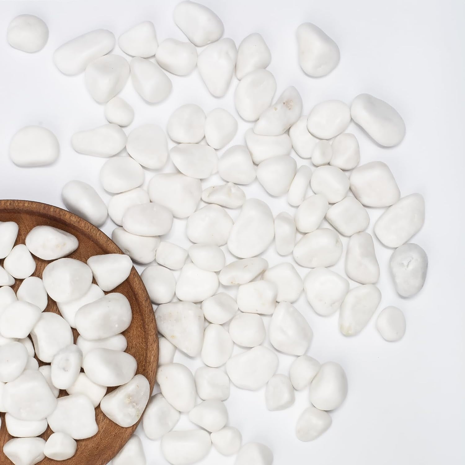 10 lbs White Polished Decorative Landscaping Rocks, 0.5-1 Inch Stones ...