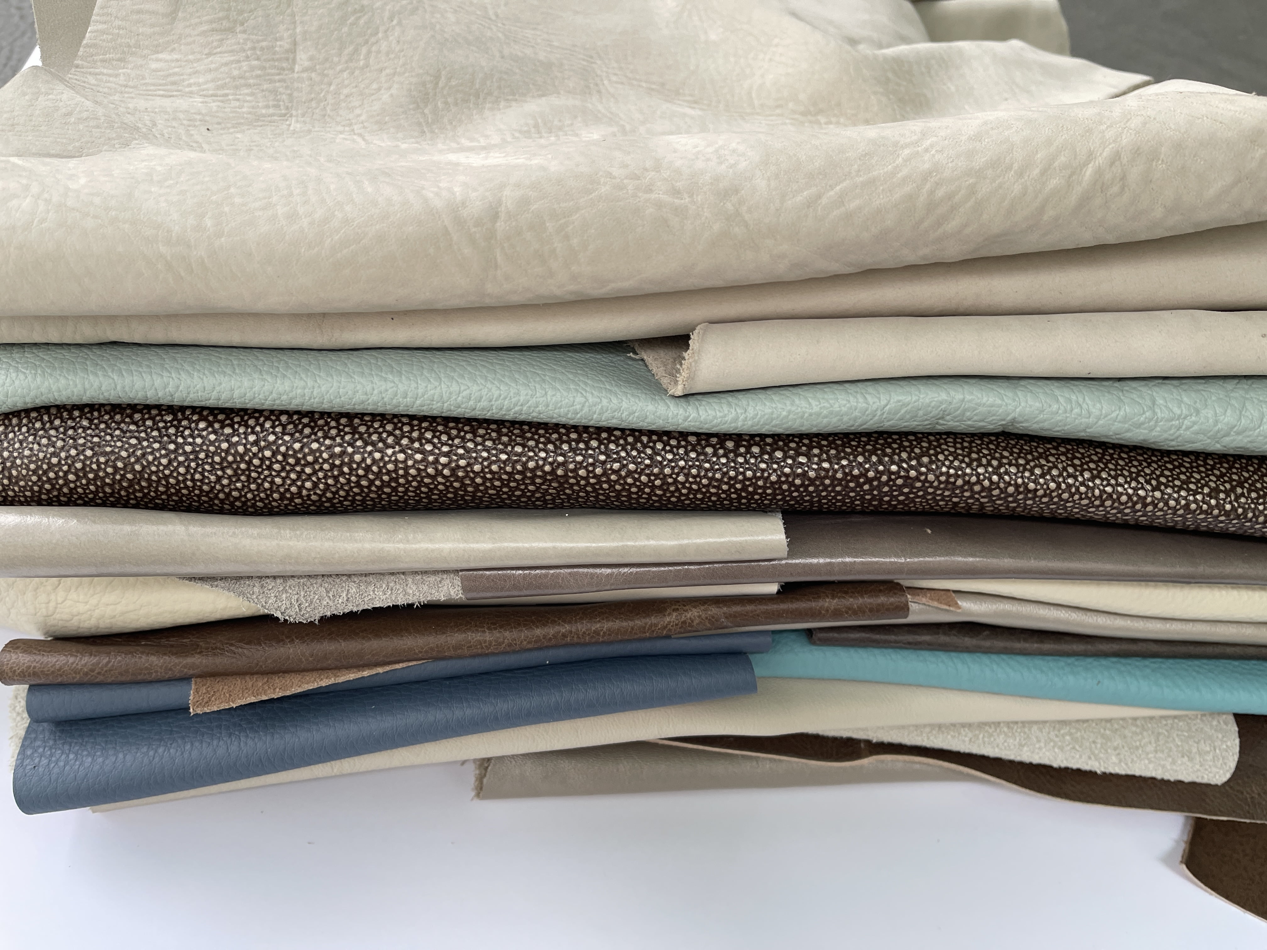 10 lbs. of Upholstery Leather Remnants. Scrap leather colors and sizes ...