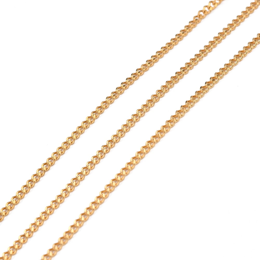 10 m 304 Stainless Steel Curb Chains with Spool Soldered PVD Vacuum ...