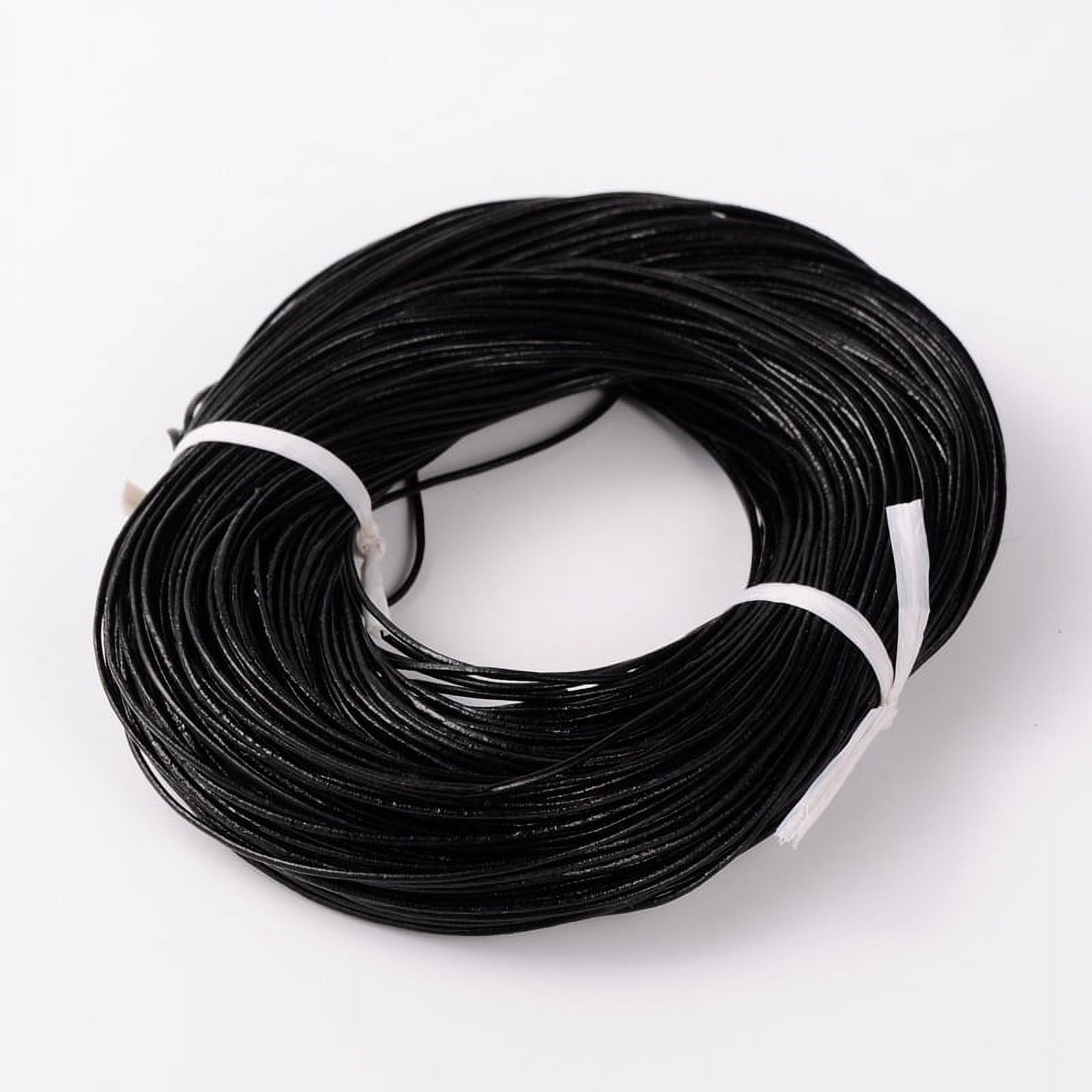 10 m Cowhide Leather Cord Leather Jewelry Cord Black about 1.5mm thick ...