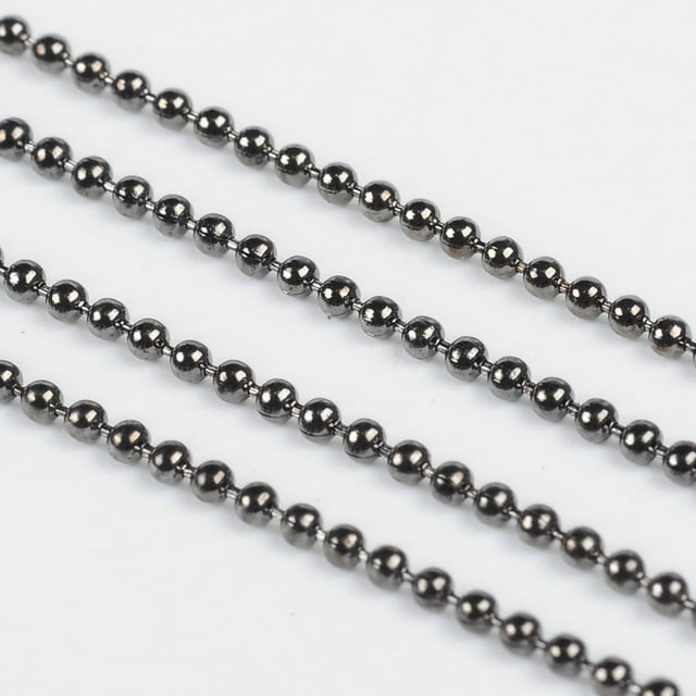 10 m Iron Ball Bead Chains Soldered with Spool Gunmetal Bead: 1.5mm in ...