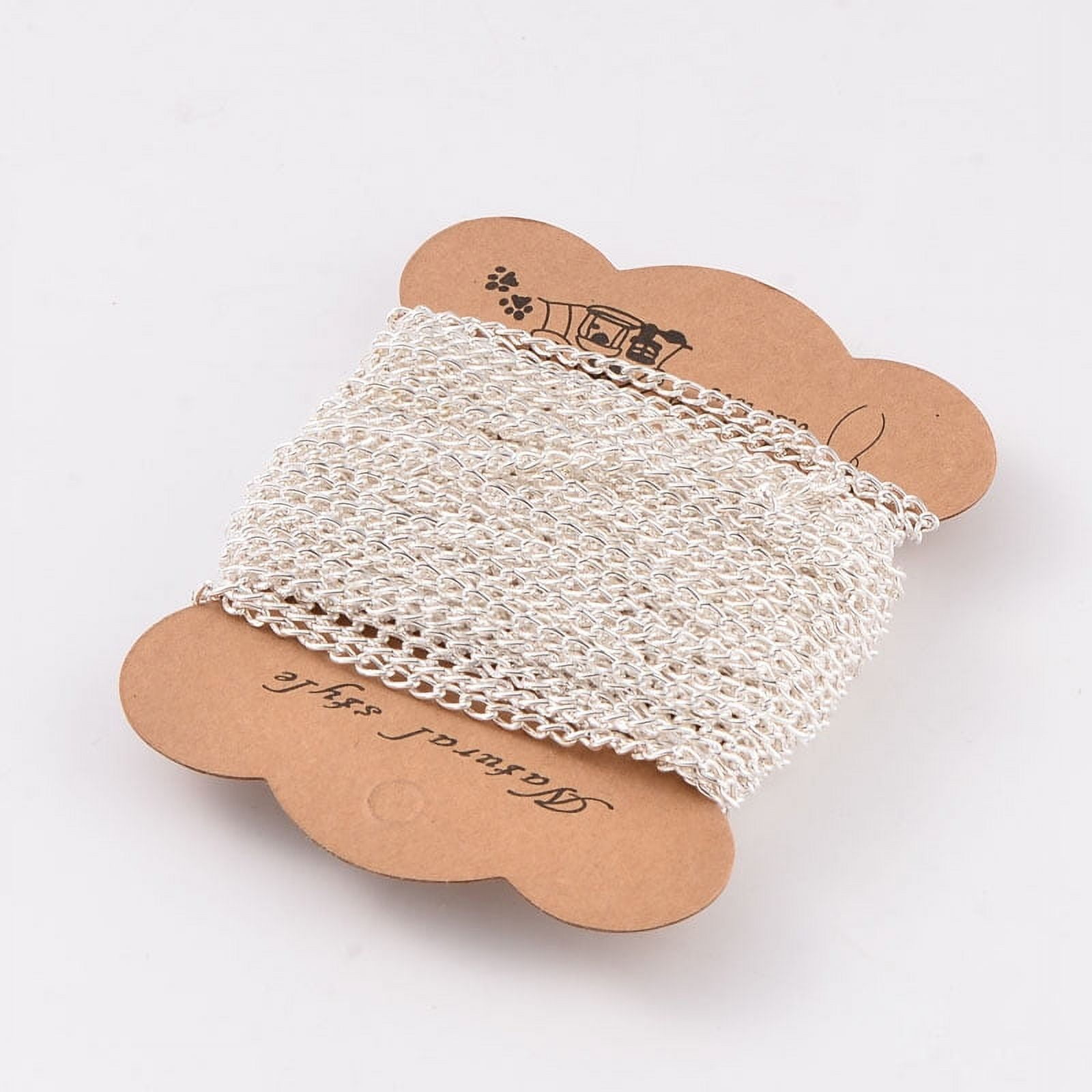 10 m Iron Twisted Chains Curb Chains Unwelded Silver Color Plated Link ...