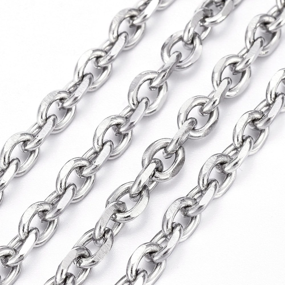 10 m Tarnish Resistant 304 Stainless Steel Cable Chains Diamond Cut ...