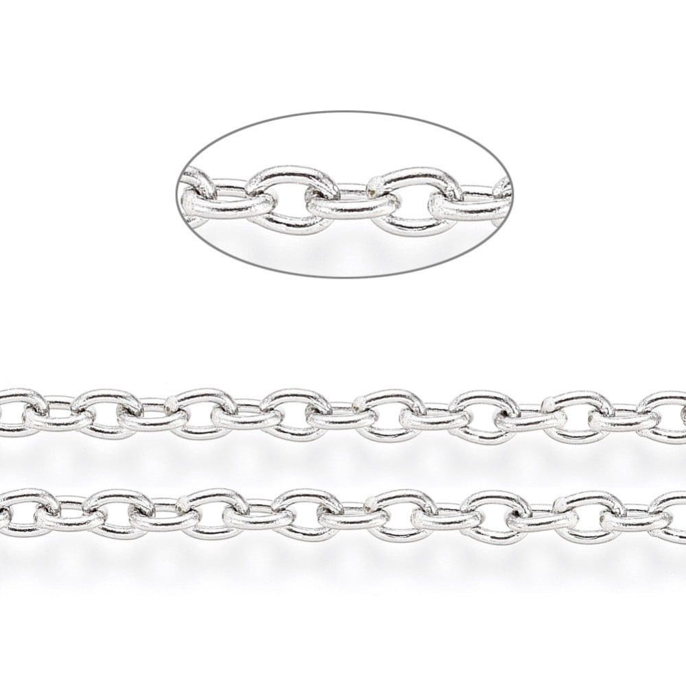 10 m Tarnish Resistant 304 Stainless Steel Cable Chains Soldered with ...