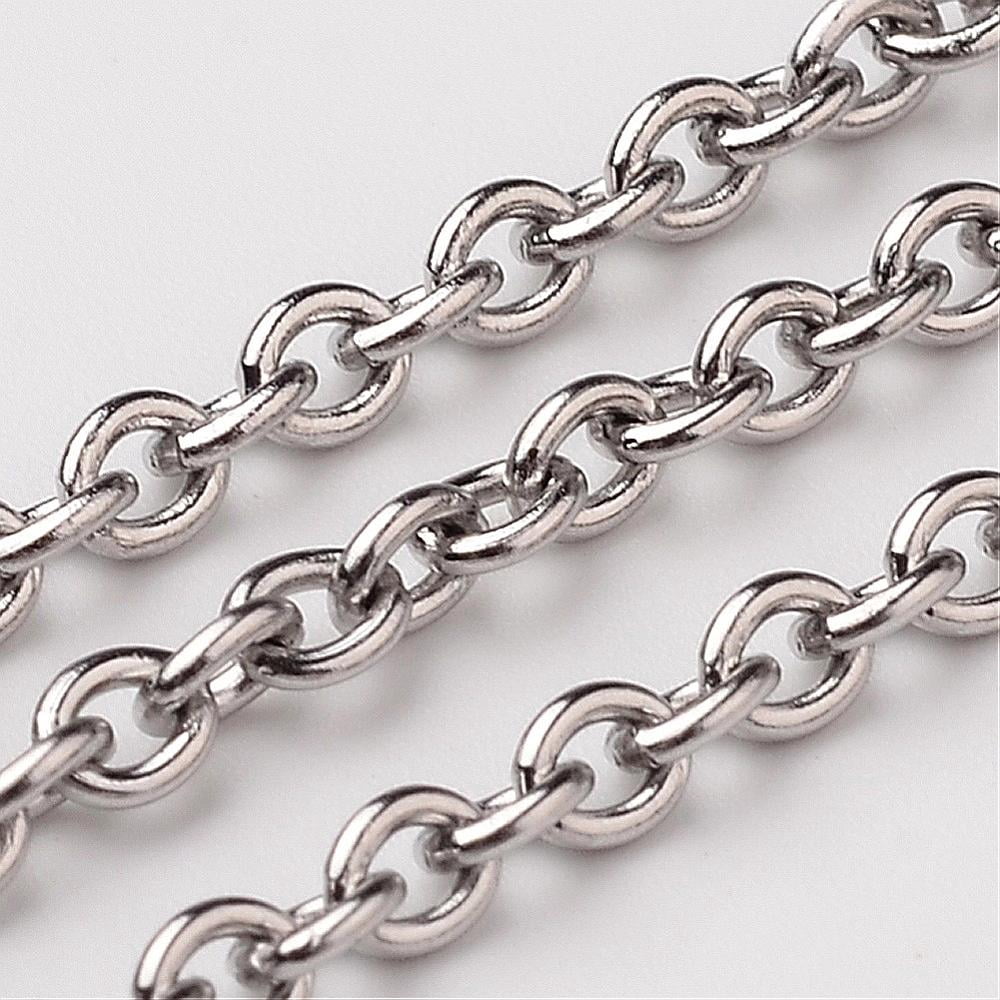 10 m Tarnish Resistant 304 Stainless Steel Cable Chains Unwelded Oval ...