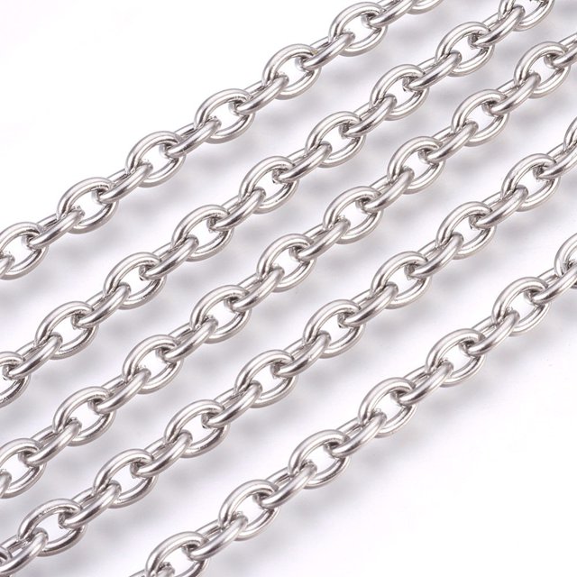 10 m Tarnish Resistant 304 Stainless Steel Cable Chains Unwelded Oval ...