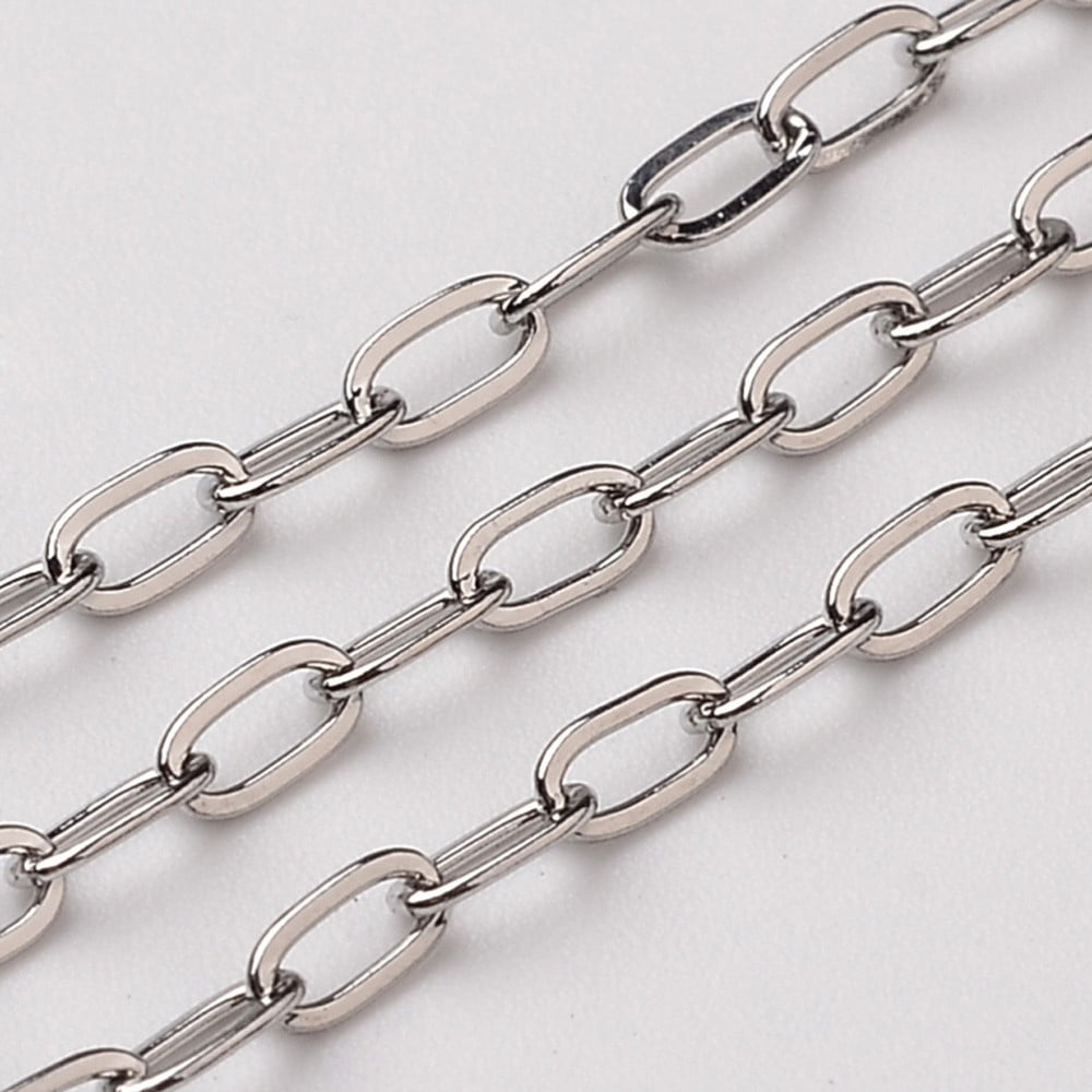 10 m Tarnish Resistant 304 Stainless Steel Cable Chains with Card Paper ...