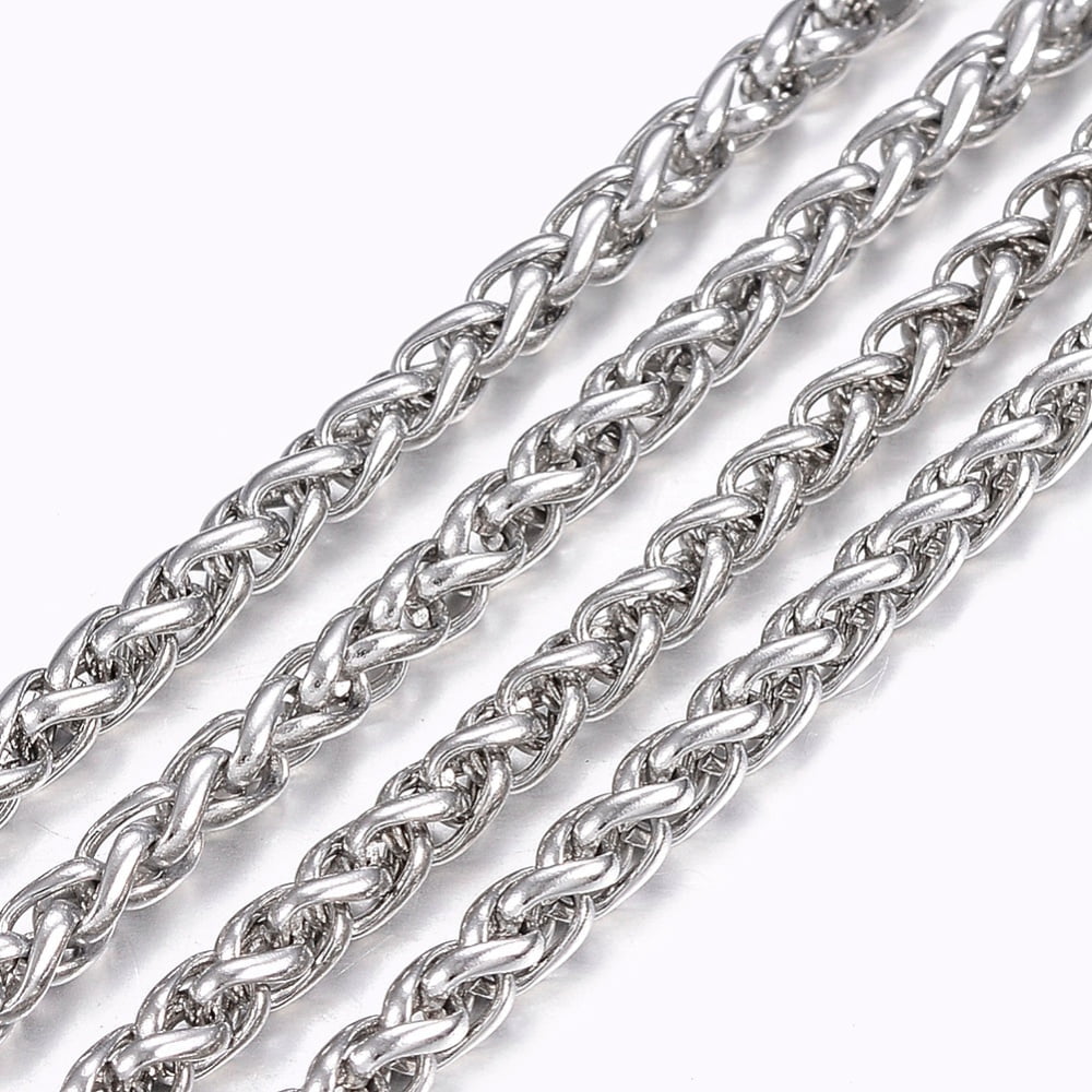 10 m Tarnish Resistant 304 Stainless Steel Wheat Chains Foxtail Chain ...
