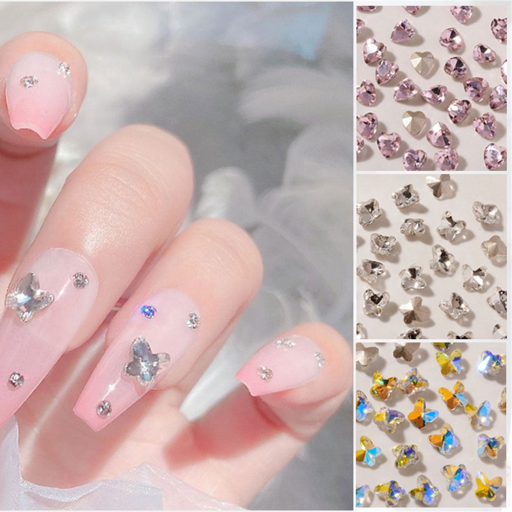 10 net red nail Crystal Butterfly Aurora magic color fingertip love K9 ...