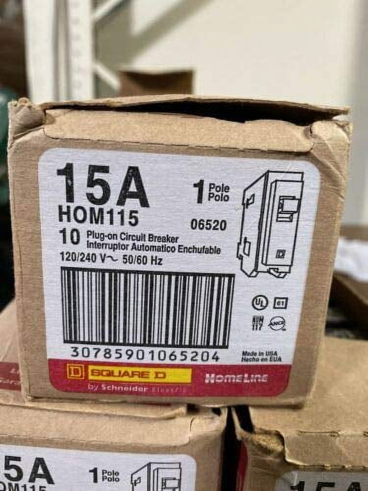 10 of HOM115 15A 120/240VAC 50/60HZ 1 Pole 120A Circuit Breaker_AB ...