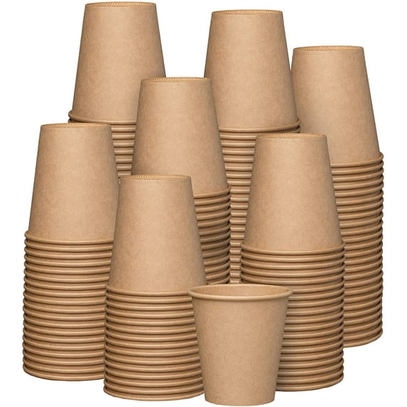 10 oz. - 300 Count Kraft Disposable Paper Cups, Hot Coffee Cups Brown ...