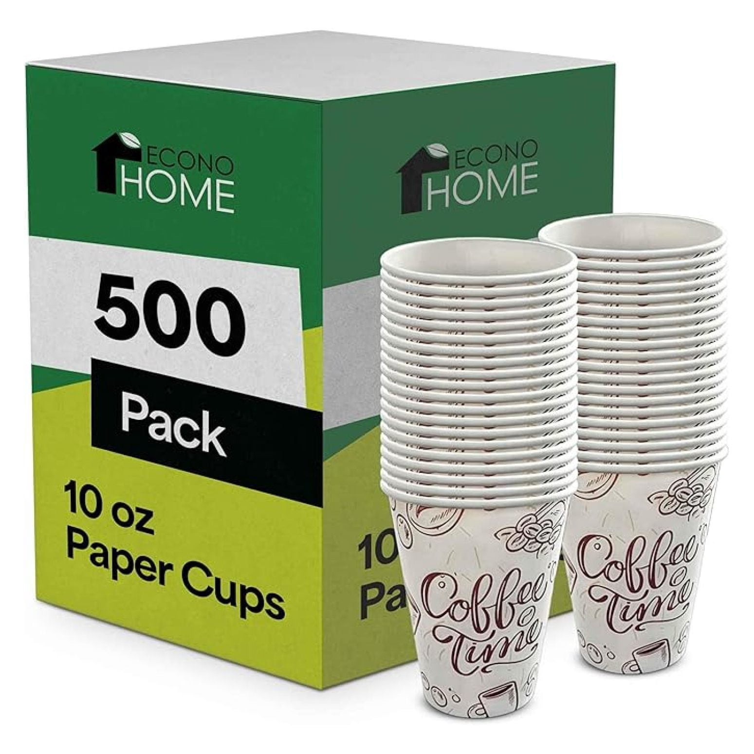 10 oz 500 Pack Disposable Coffee Paper Cups - Paper Cups for Hot and ...