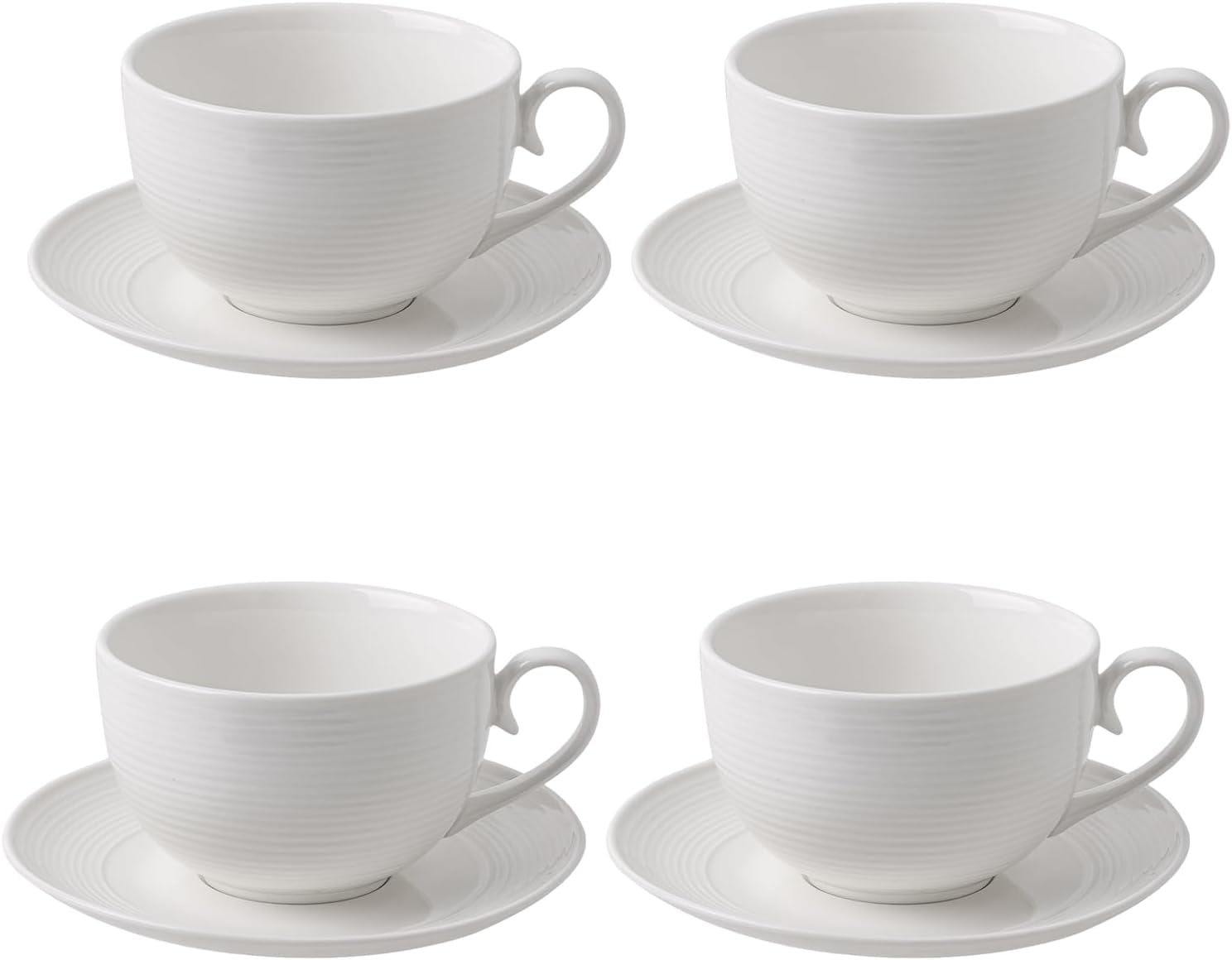 10 oz Cappuccino Cups with Saucers - Ceramic Espresso Coffee Cups Set ...