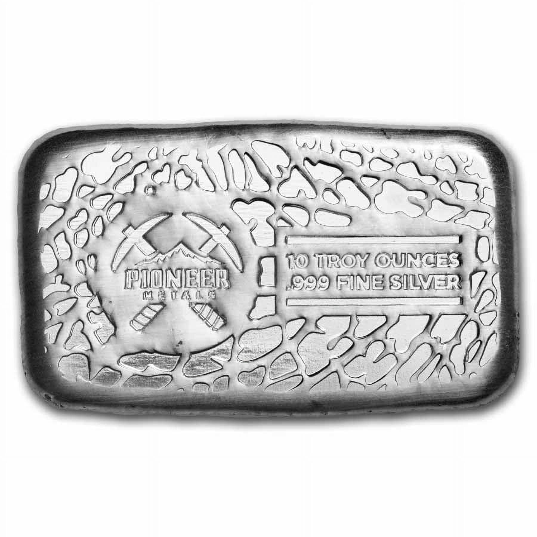10 oz Pioneer Metals Silver Bar - USA Minted, .999 Fine Silver, Cast ...