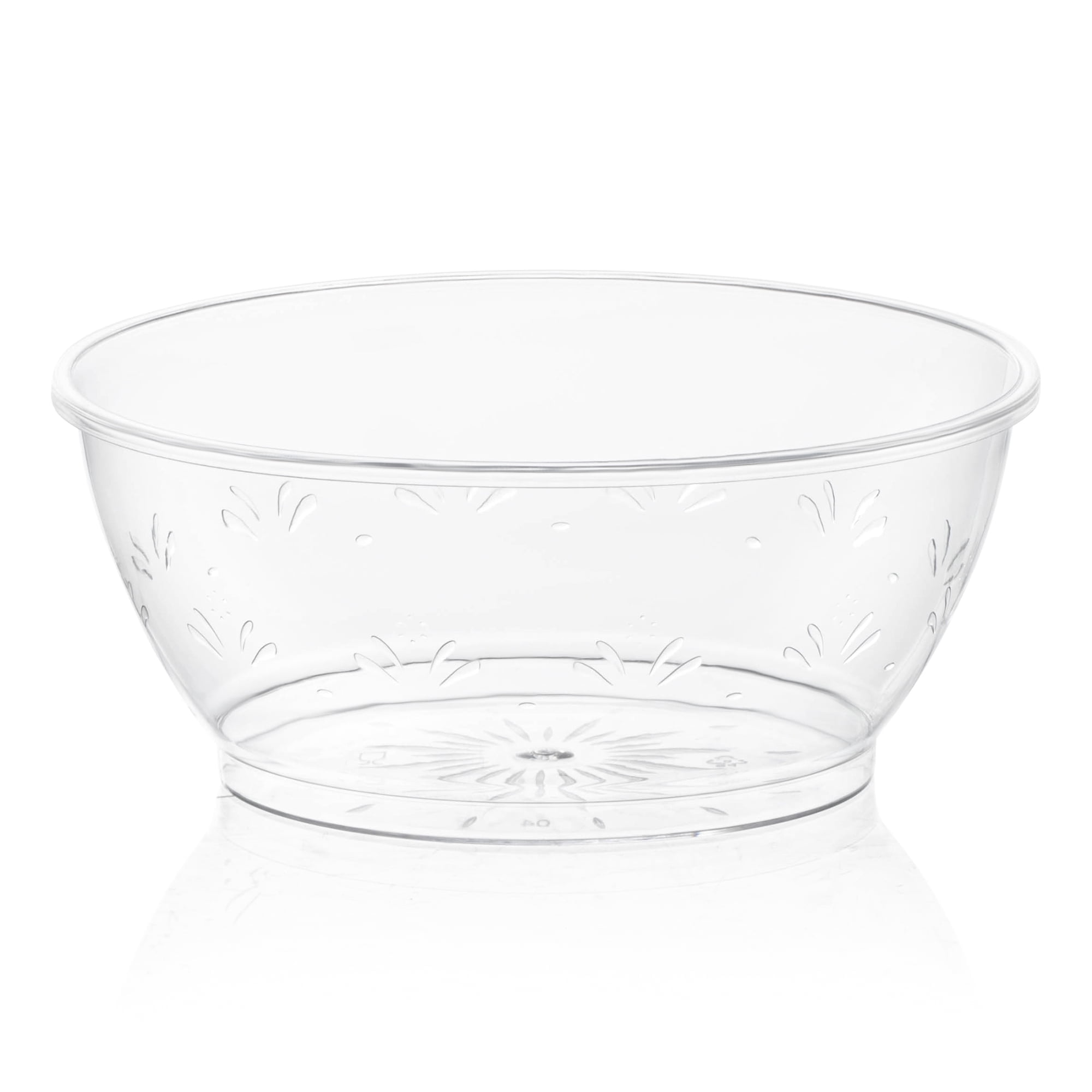 Smarty's Fancy 10 oz. Clear Floral Round Disposable Plastic Serving ...