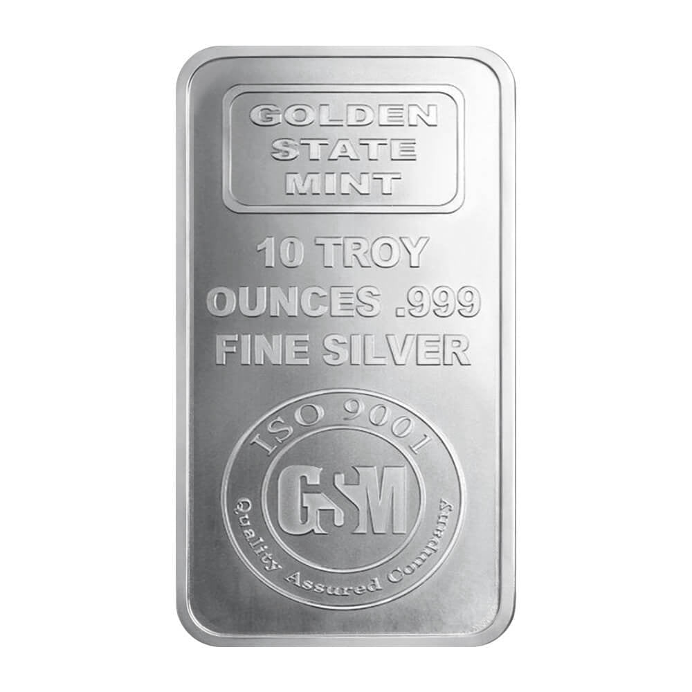 10 oz Golden State Mint (GSM) Silver Bar .999 Fine - Walmart.com