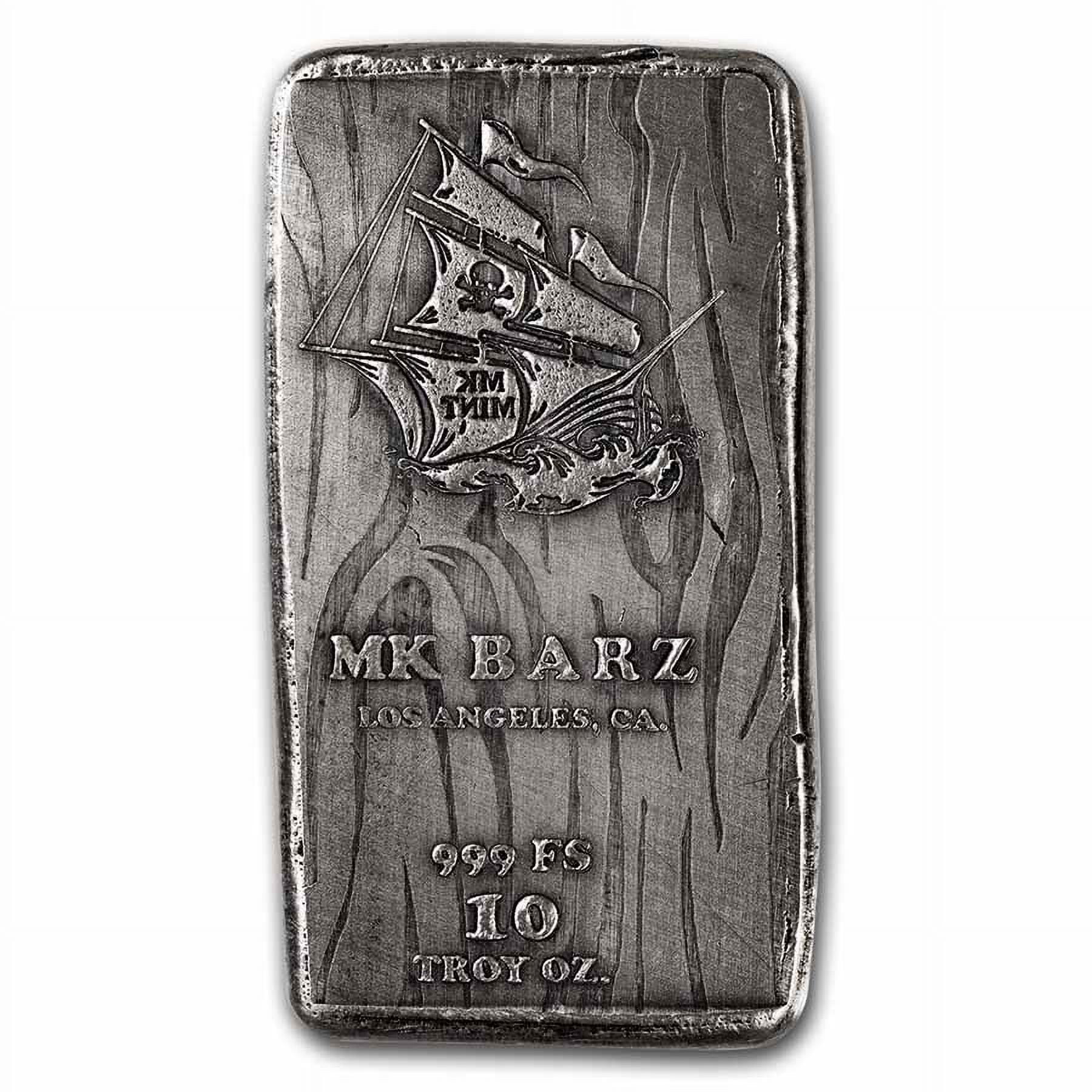 10 oz Hand Poured Silver Bar - Pirate Ship - Walmart.com