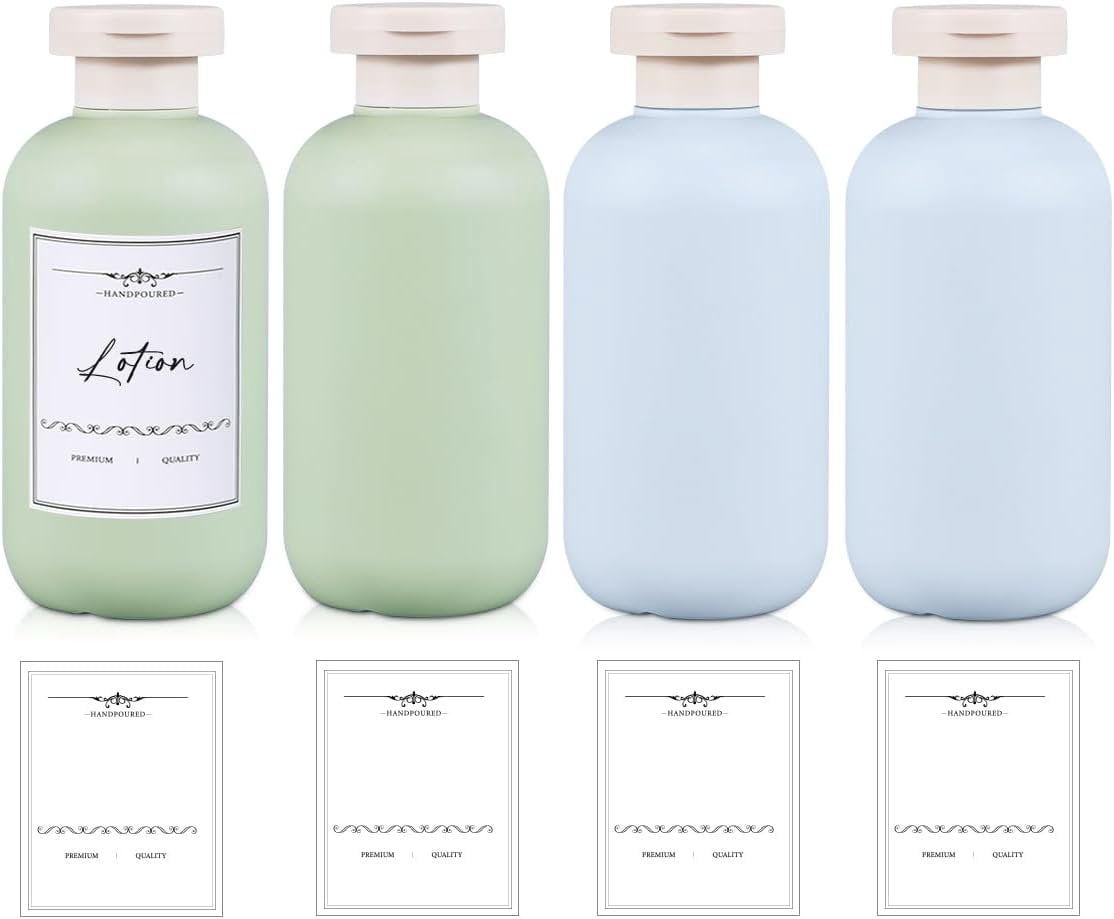 10 oz Plastic Travel Shampoo Bottles, Refillable Flip Cap Squeeze ...