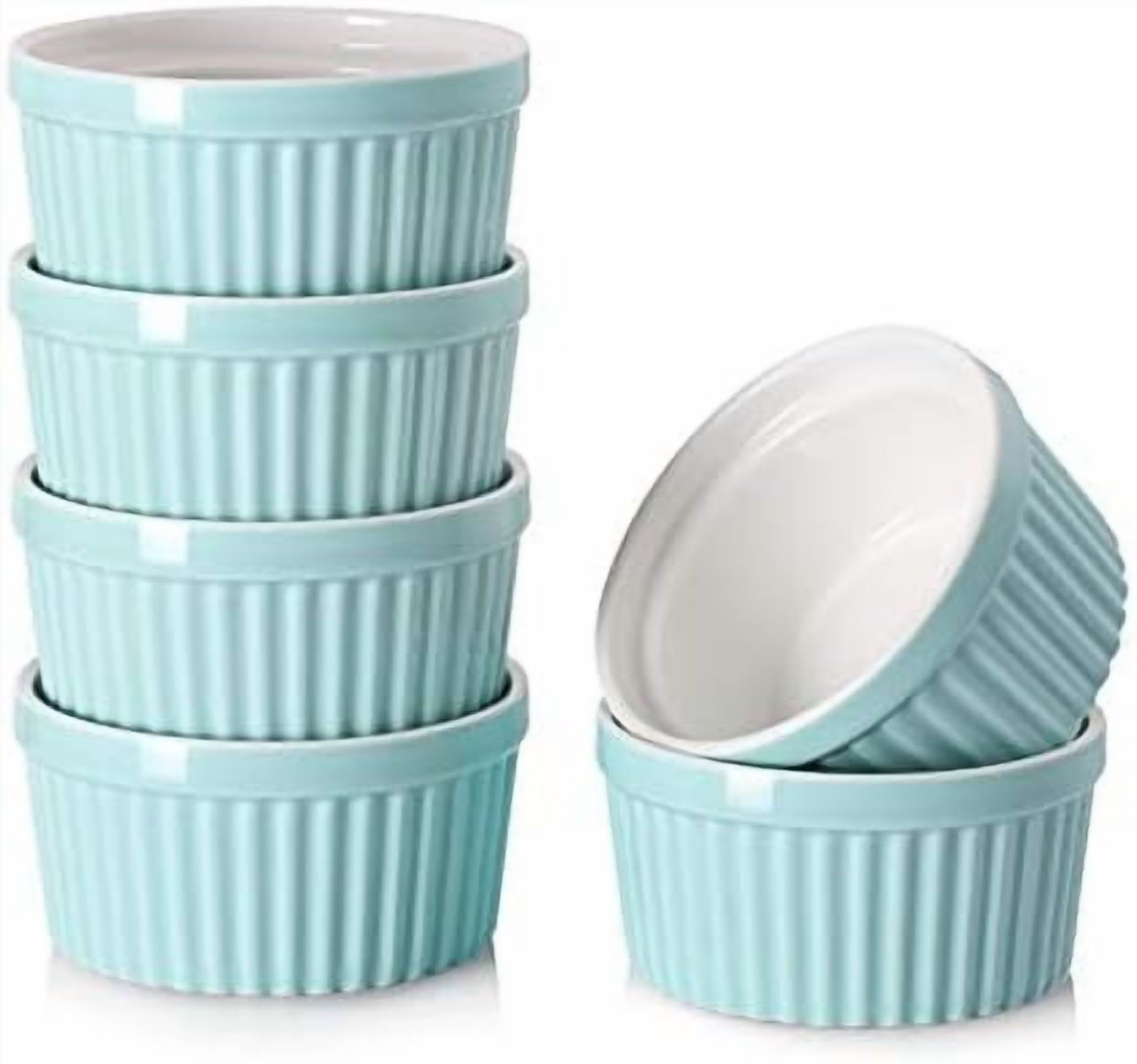 10 oz Porcelain Ramekins - Oven Safe for Creme Brulee & Souffle ...
