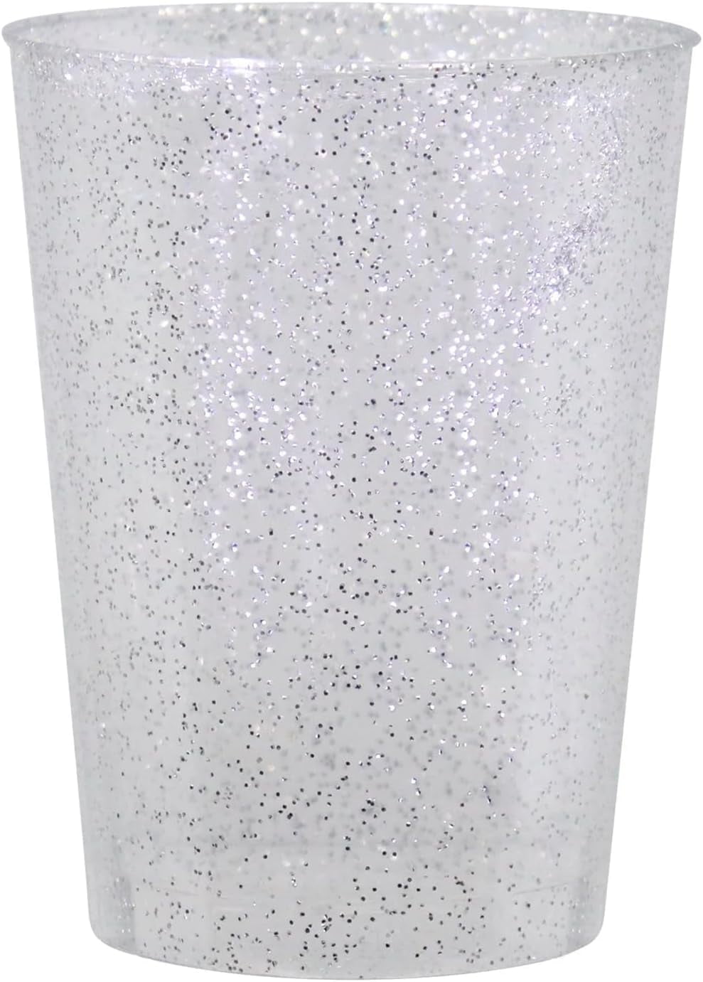 10 oz Round Silver Plastic Tumbler with Glitter Design – Elegant ...