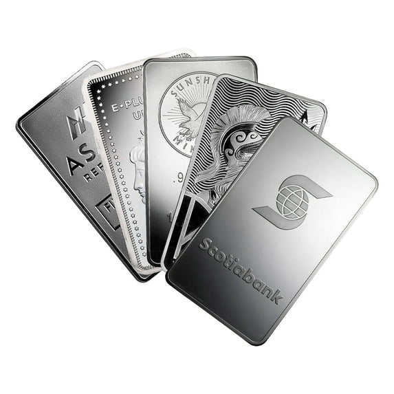 10 oz Silver Bar, .999 Fine Silver, Random Design, Compact Size for ...