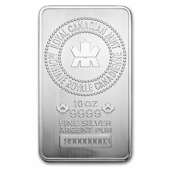 Royal Canadian Mint 10 oz .9999 Fine Silver Bullion Bar - New Style ...