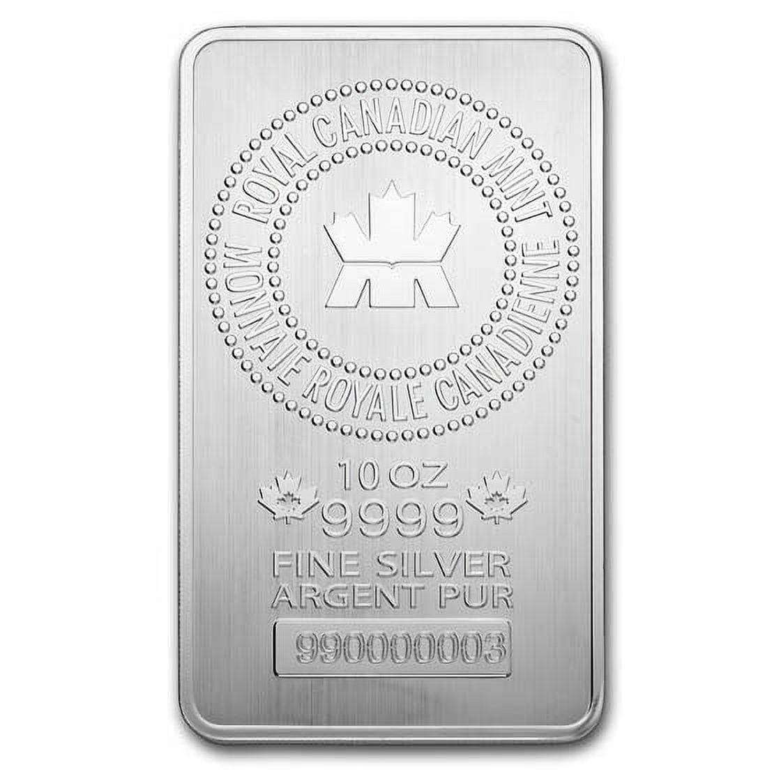 Royal Canadian Mint 10 oz .9999 Fine Silver Bullion Bar - New Style ...