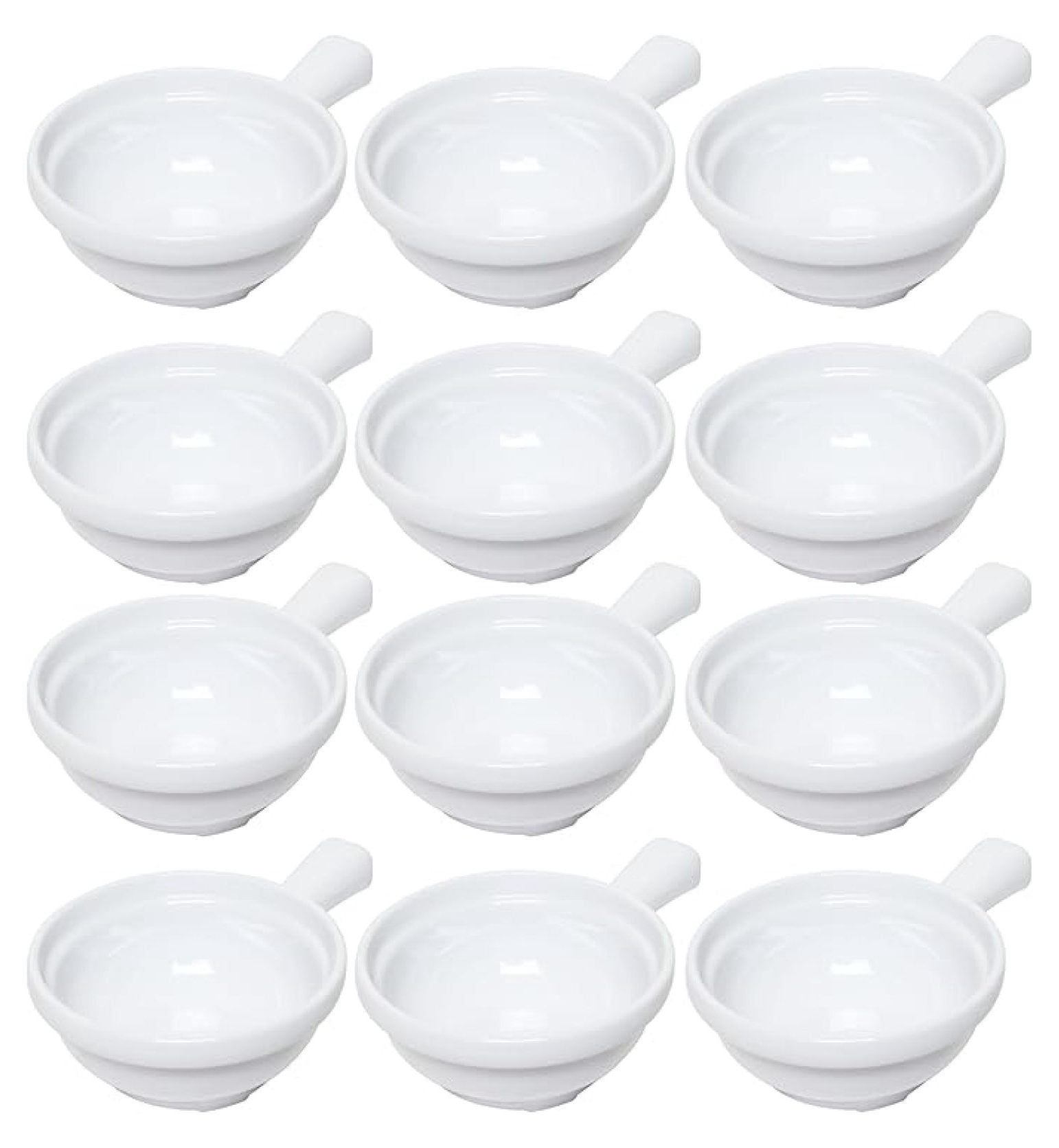 - 10 oz Soup Bowls with Handle White Color Melamine Set of 12 ...