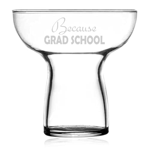 10 oz Stemless Margarita Cocktail Glass Gift Because Grad School ...