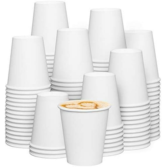 10 oz White Paper Cups [300 Count] Disposable Coffee Cups for Hot ...