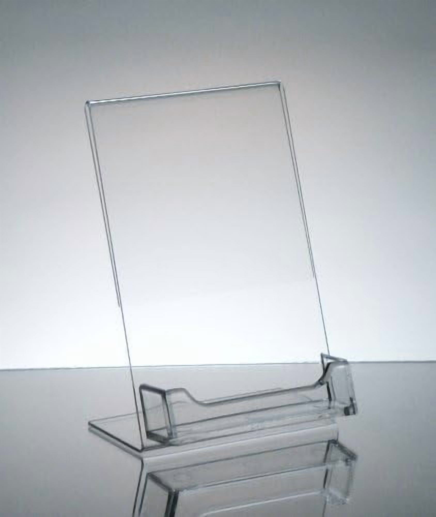 10-pack Acrylic 4x6 Slanted Sign Holders with Business Card Holder ...