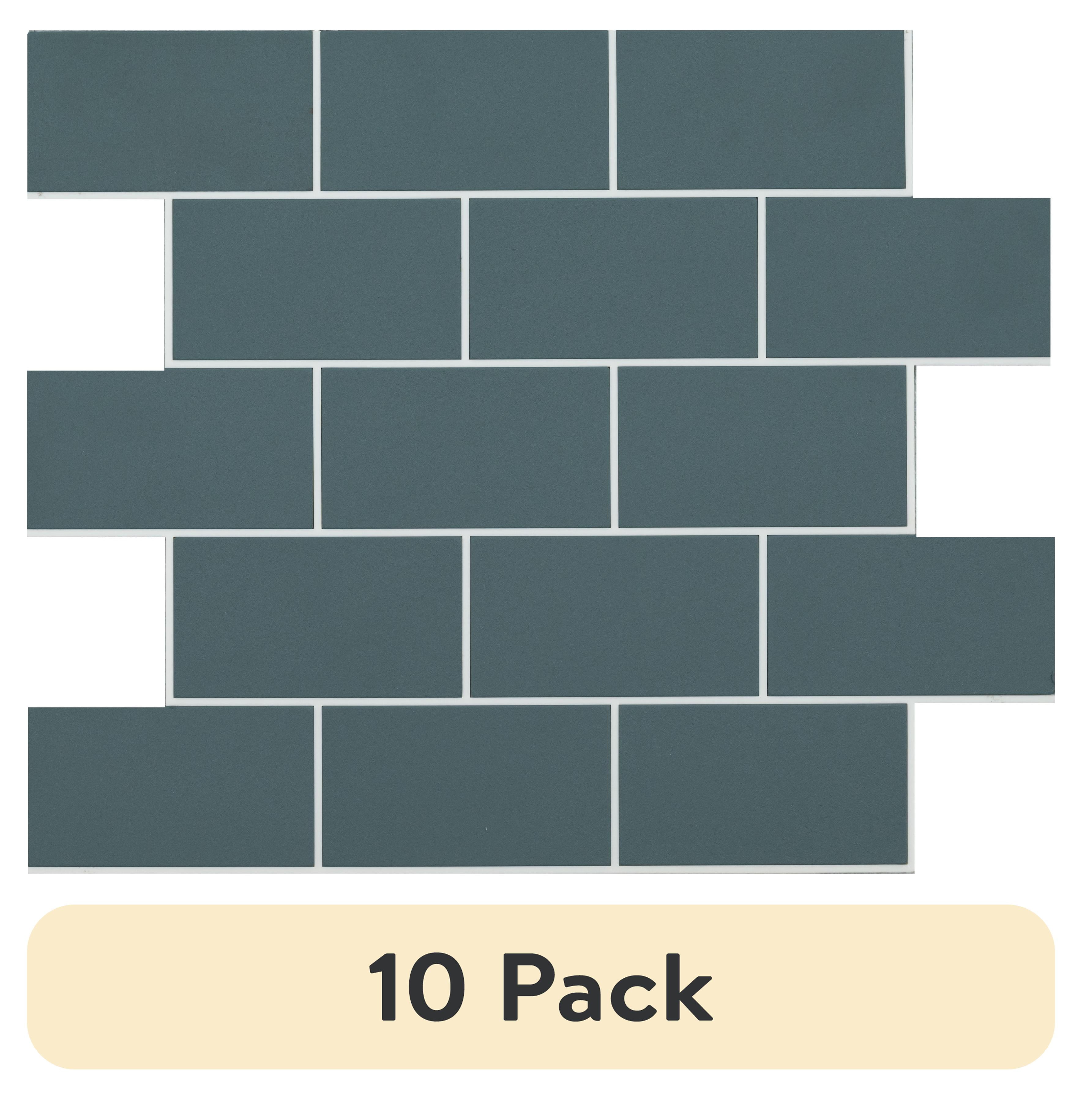 (10 pack) Aldhurst Urban Azul Adhesive Backed 9.84 in. x 10.37 in. PVC ...