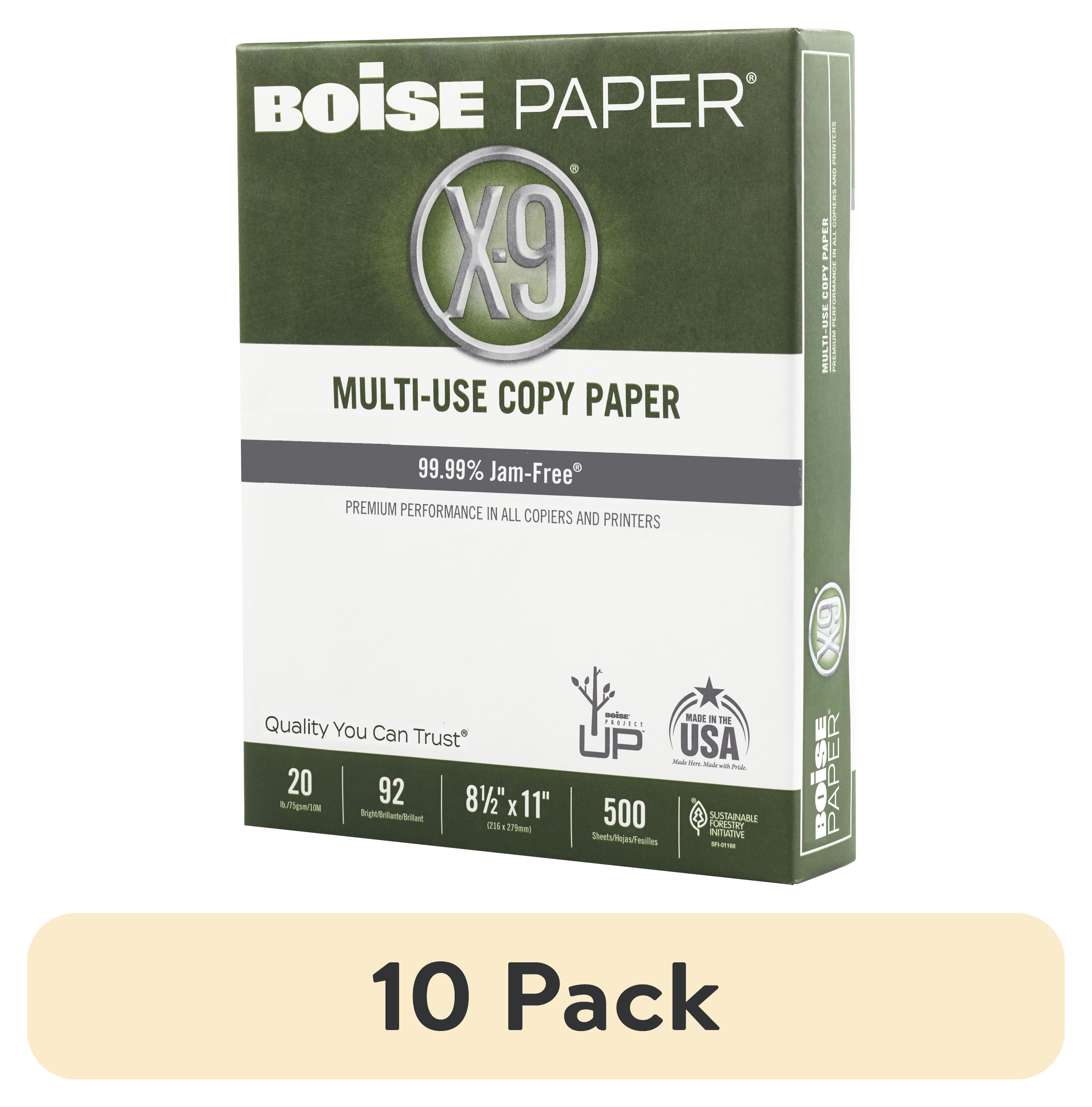 (10 pack) BOISE X-9 Multi-Use Copy Paper, 8.5" x 11" Letter, 92 Bright ...