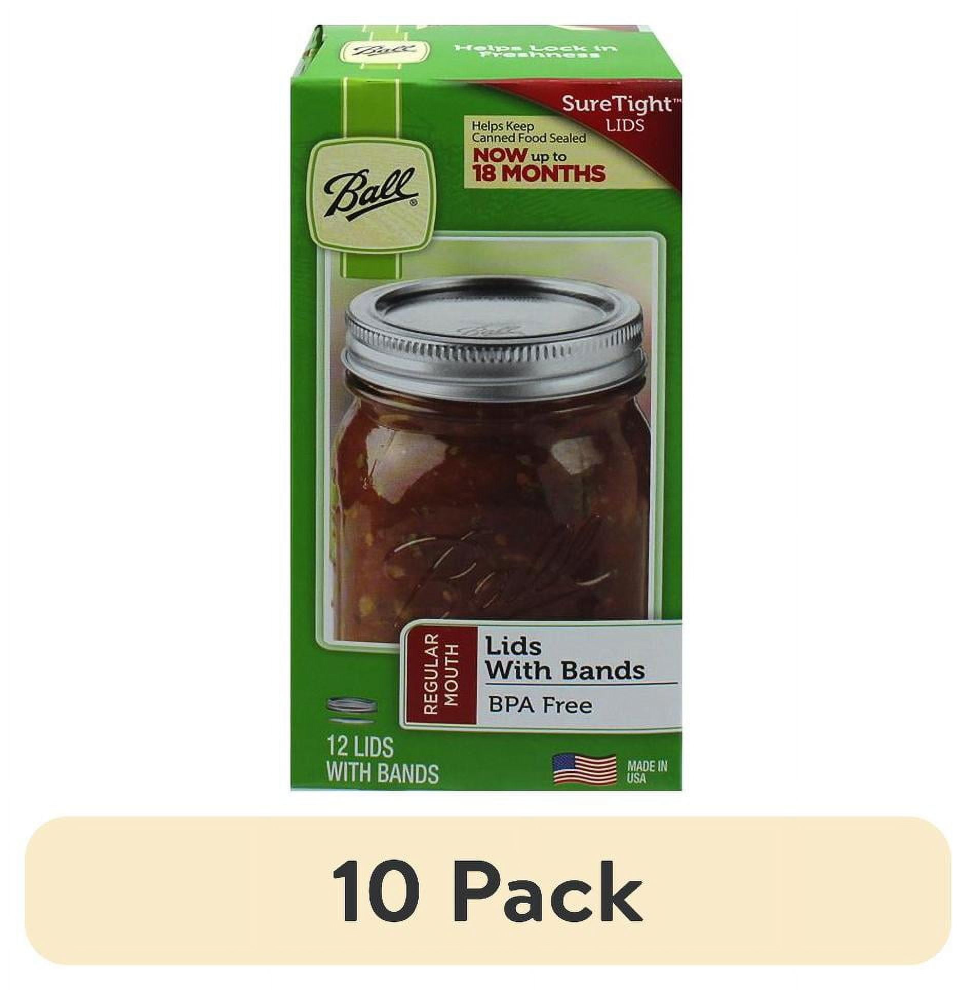 (10 pack) Ball Regular Mouth Canning Lids and Rings, 12-Pack – Airtight ...