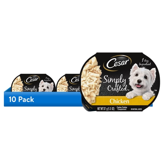 Cesar Simply Crafted Wet Dog Food Variety Pack 1.3 oz Tubs including ...