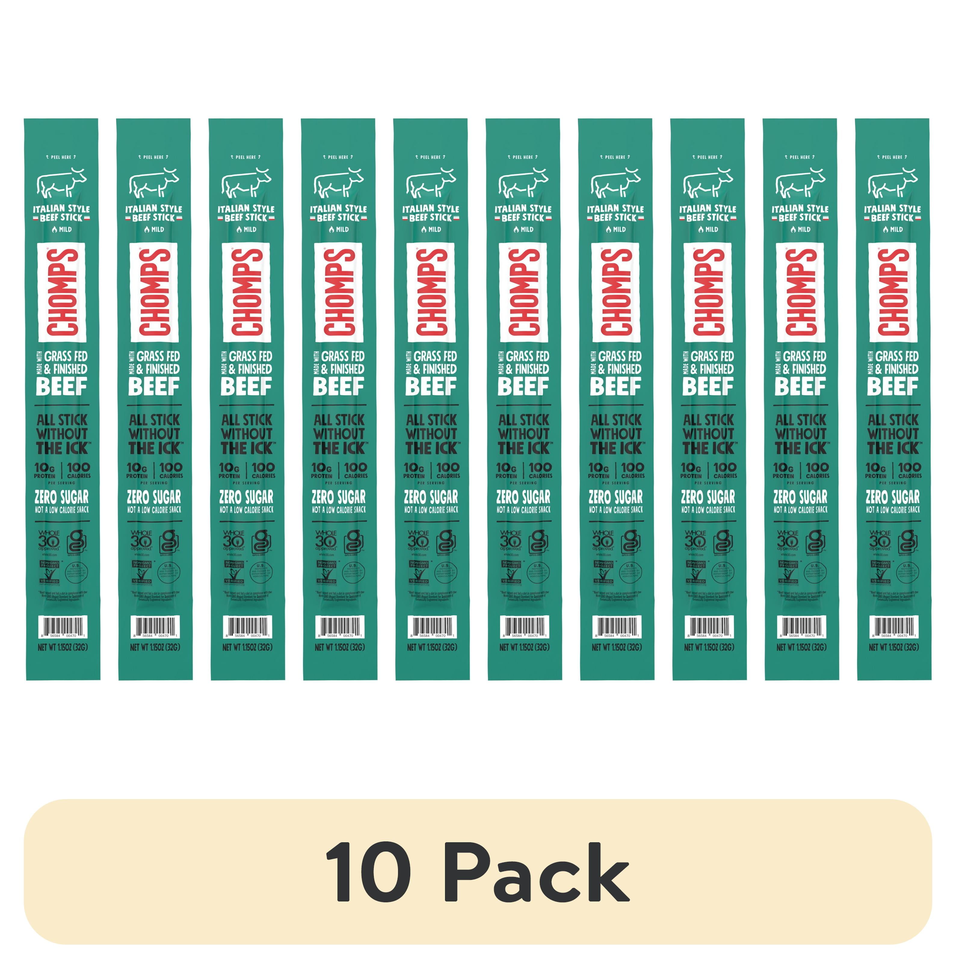 (10 pack) Chomps Grass-Fed and Finished Italian Style Beef Jerky Meat ...