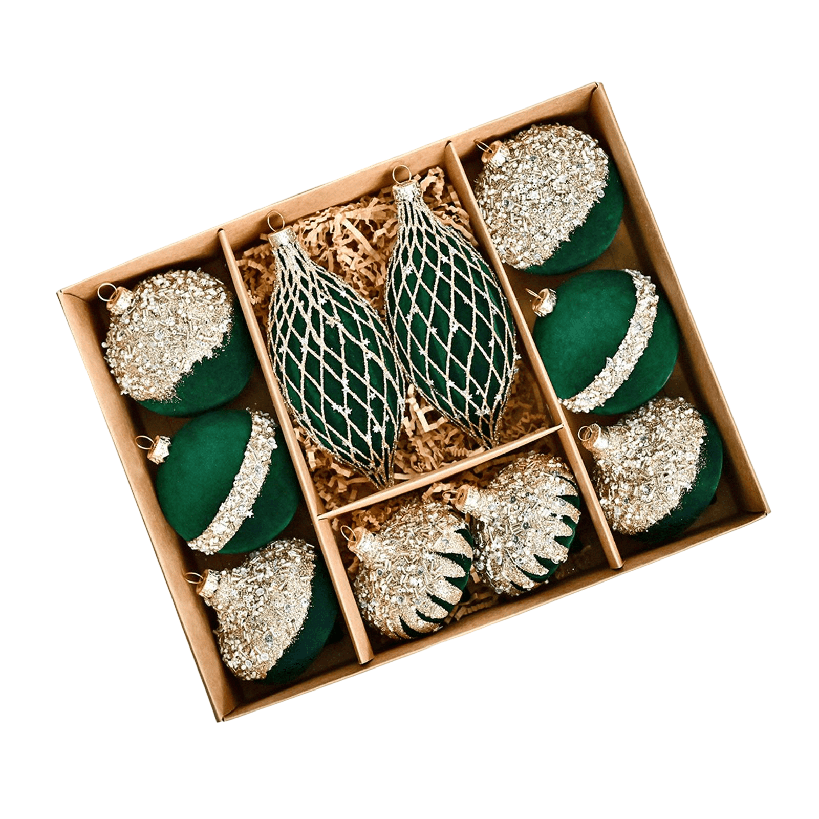 10-pack Christmas Ball Pendants, Special-shaped Flocking Painted Balls ...