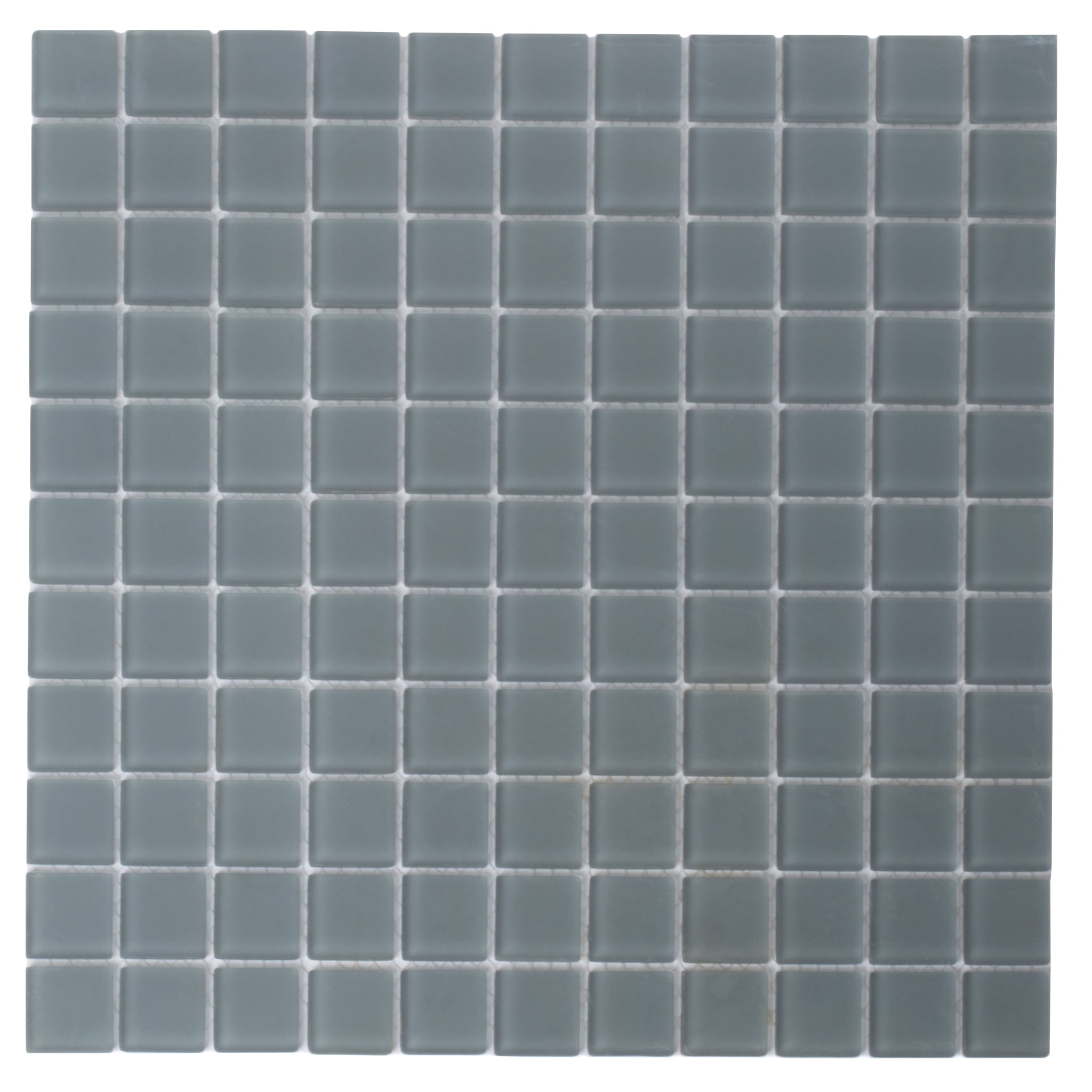 10 pack Coin Gray 11.8 in. x 11.8 in. 1x1 Matte Finished Glass Mosaic ...