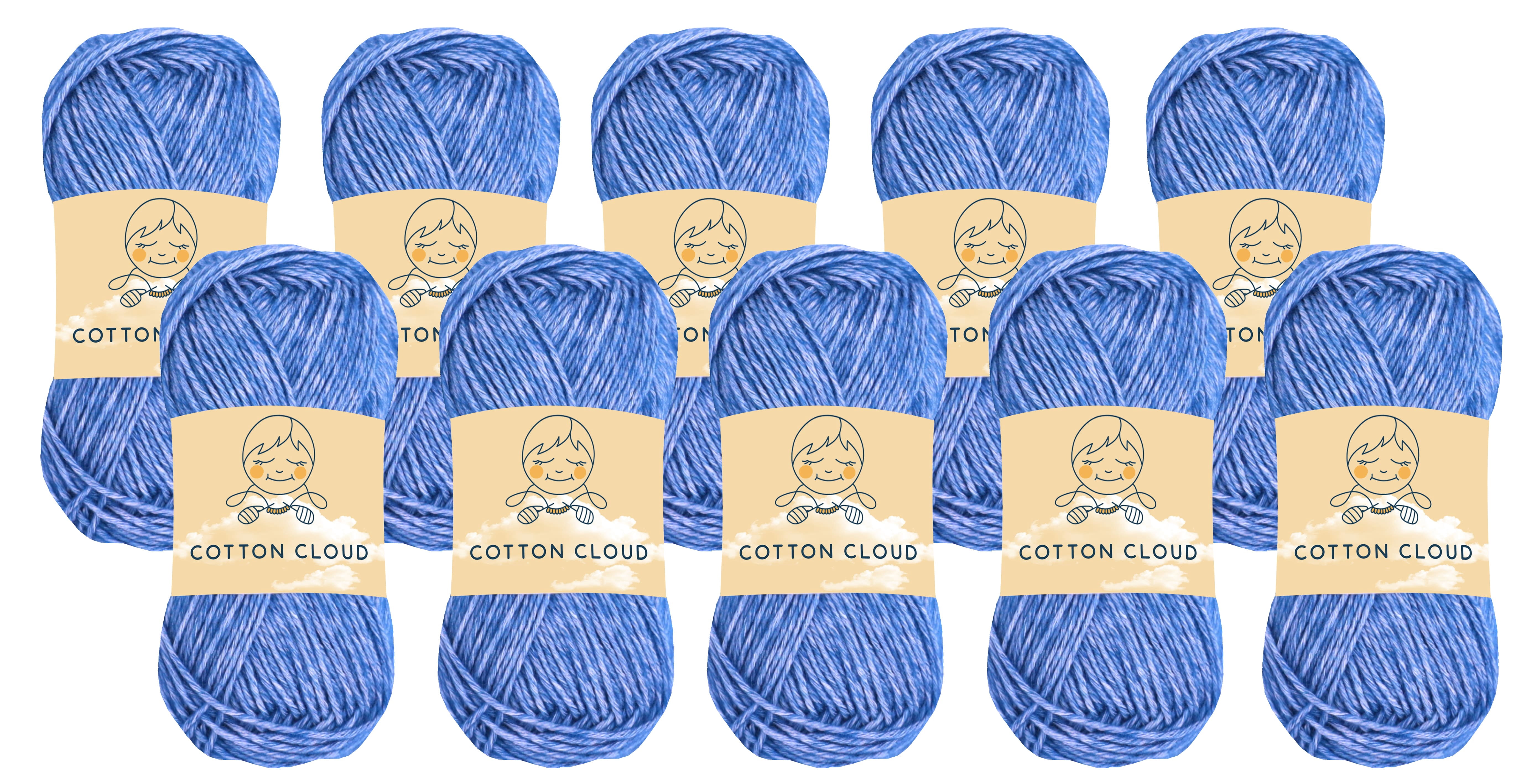 10 pack Cotton Cloud Yarn by Yonkey Monkey Knit & Crochet Yarn (05 ...