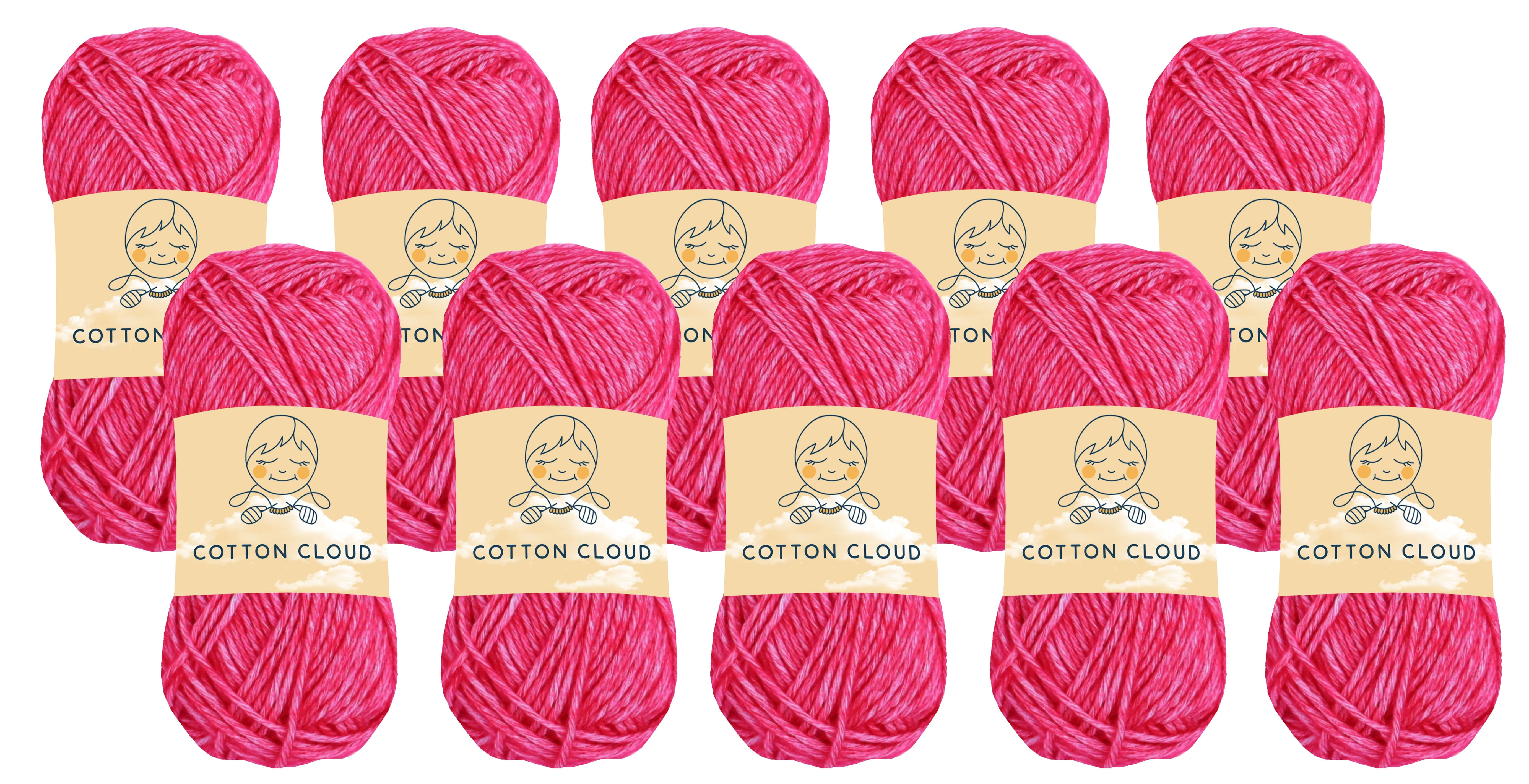 10 pack Cotton Cloud Yarn by Yonkey Monkey Knit & Crochet Yarn (06 ...
